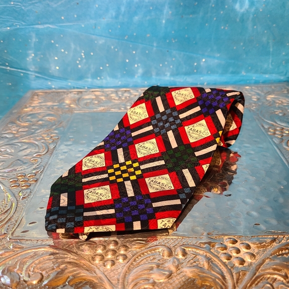 Tabasco | Accessories | Mens Silk Tie Tabasco Print Black | Poshmark